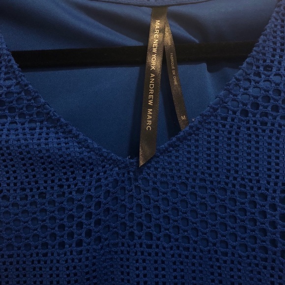 Andrew Marc | Dresses | Andrew Marc Blue Crochet Dress | Poshmark